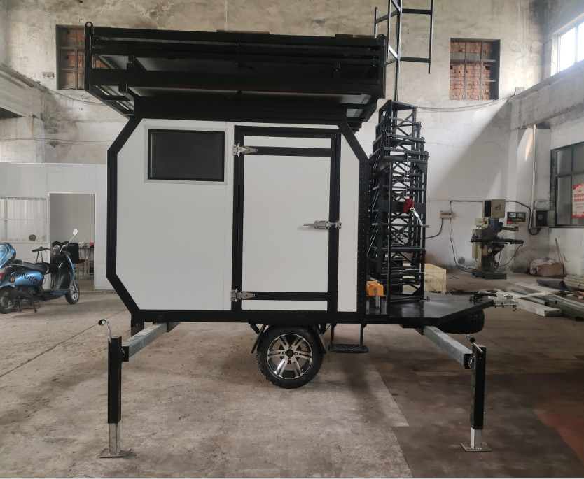 120ft Tower Telescopic Fast Deployment Trailer Tower With Shelter Cell ...