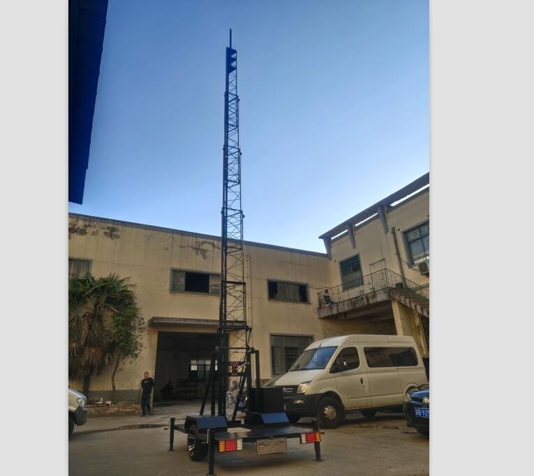 120ft Tower Telescopic Fast Deployment Trailer Tower With Shelter Cell ...